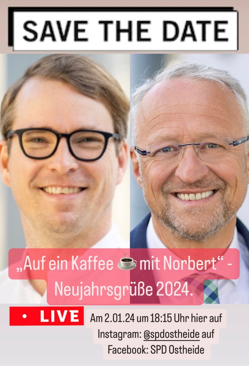 Auf einen Kaffee mit Norbert - Neujahrsgrüße 2024 - SPD Ostheide